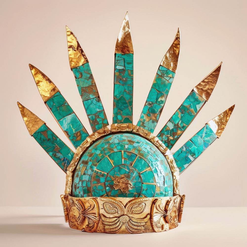 Ancient Aztec turquoise headdress | Free Photo - rawpixel