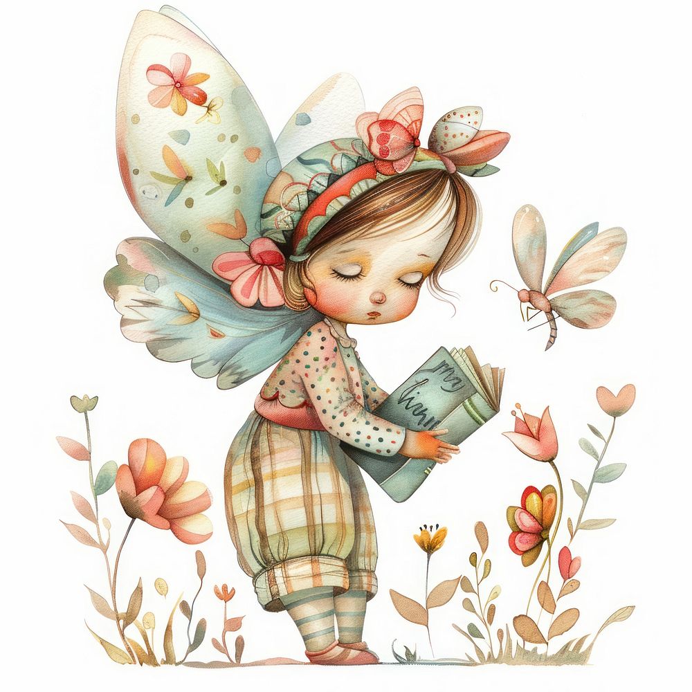 Whimsical fairy reading book | Premium Photo Illustration - rawpixel