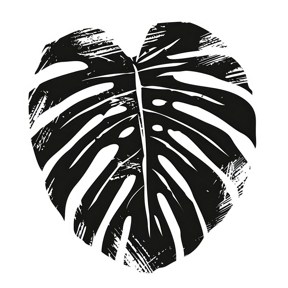 Monstera shape art illustrated stencil. | Free Photo Illustration ...