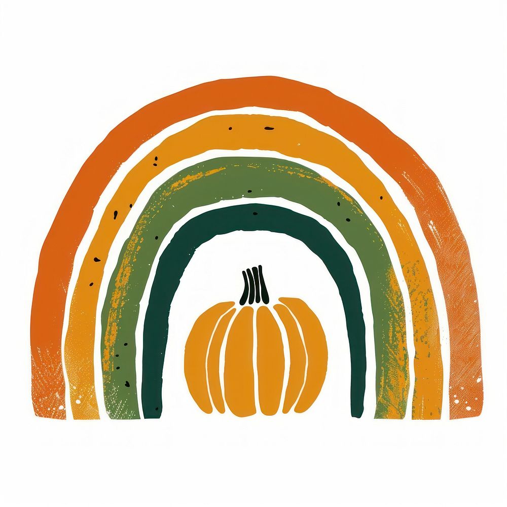 Autumn rainbow pumpkin illustration | Free Photo Illustration - rawpixel
