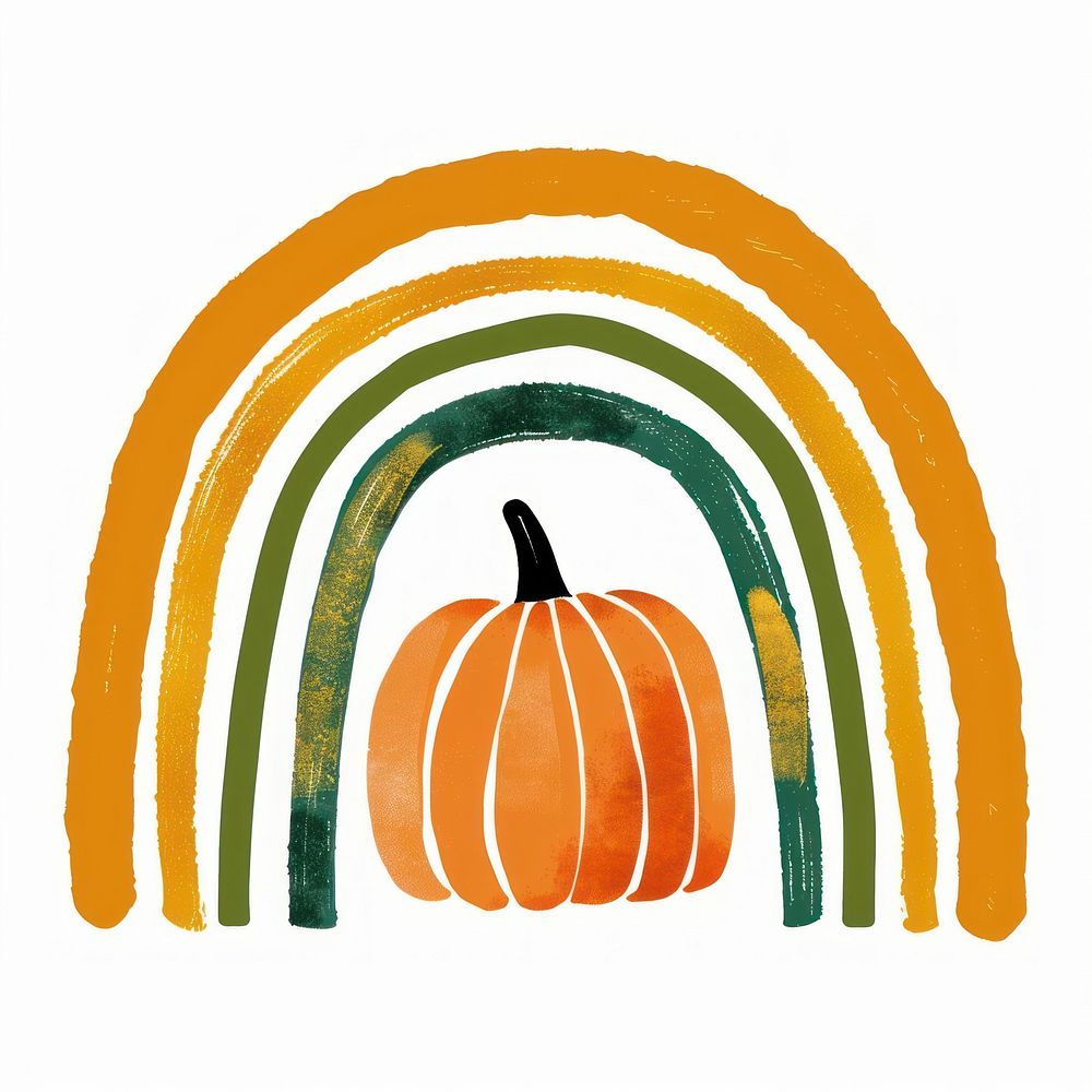 Autumn rainbow pumpkin illustration | Free Photo Illustration - rawpixel