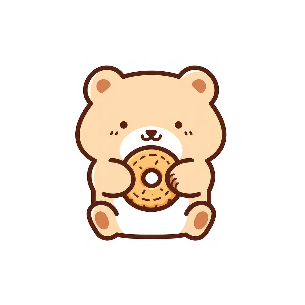 Cute bear eating cookie animal | Free Photo Illustration - rawpixel