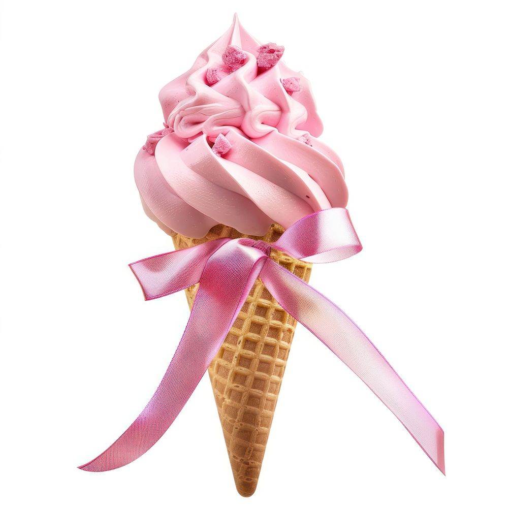 Pink ribbon ice cream cone | Free Photo - rawpixel