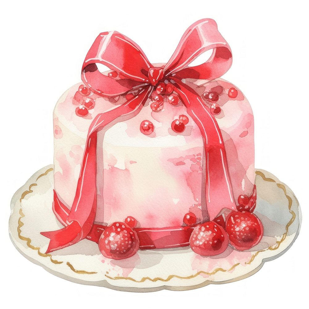 Elegant watercolor cake illustration | Free Photo Illustration - rawpixel