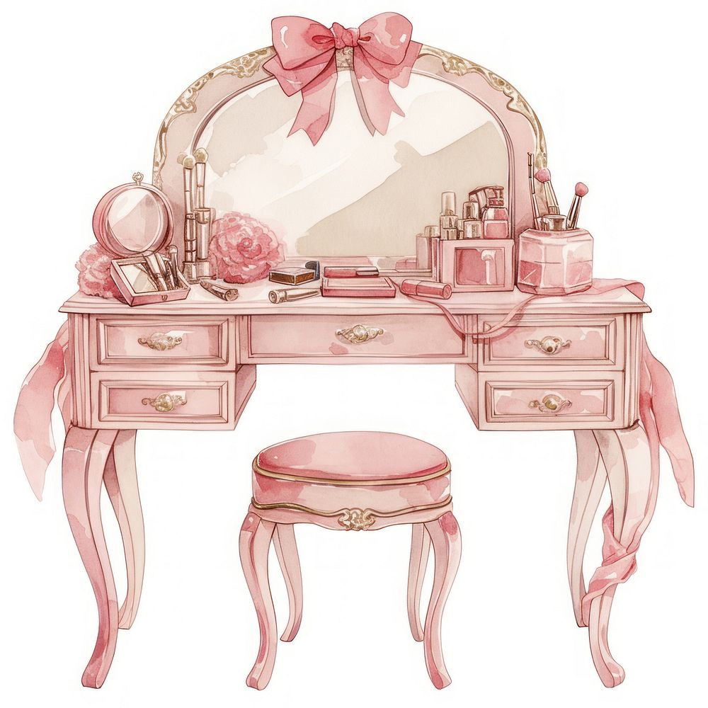 Elegant vintage vanity table illustration | Free Photo Illustration ...