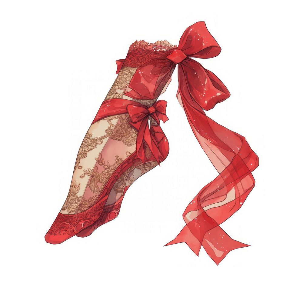 Elegant red lace bow illustration | Free Photo Illustration - rawpixel