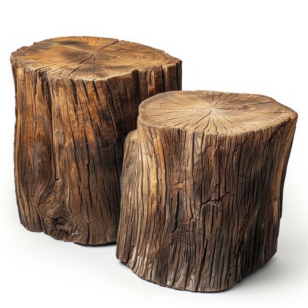 Rustic wooden tree stump stools | Free Photo - rawpixel