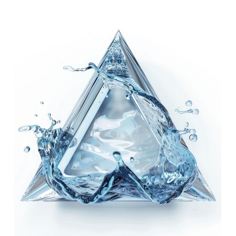 Abstract water triangle splash | Free Photo Illustration - rawpixel