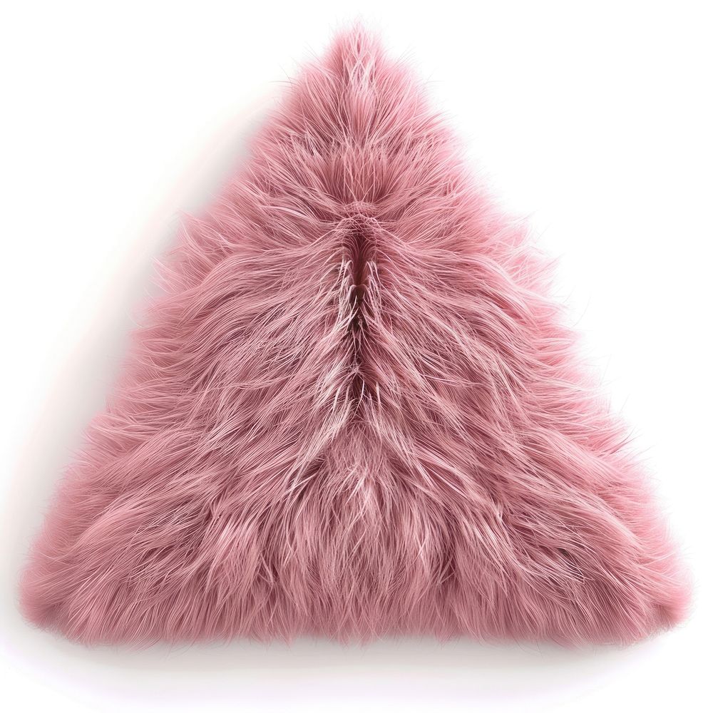 Pink furry triangle pillow | Free Photo Illustration - rawpixel