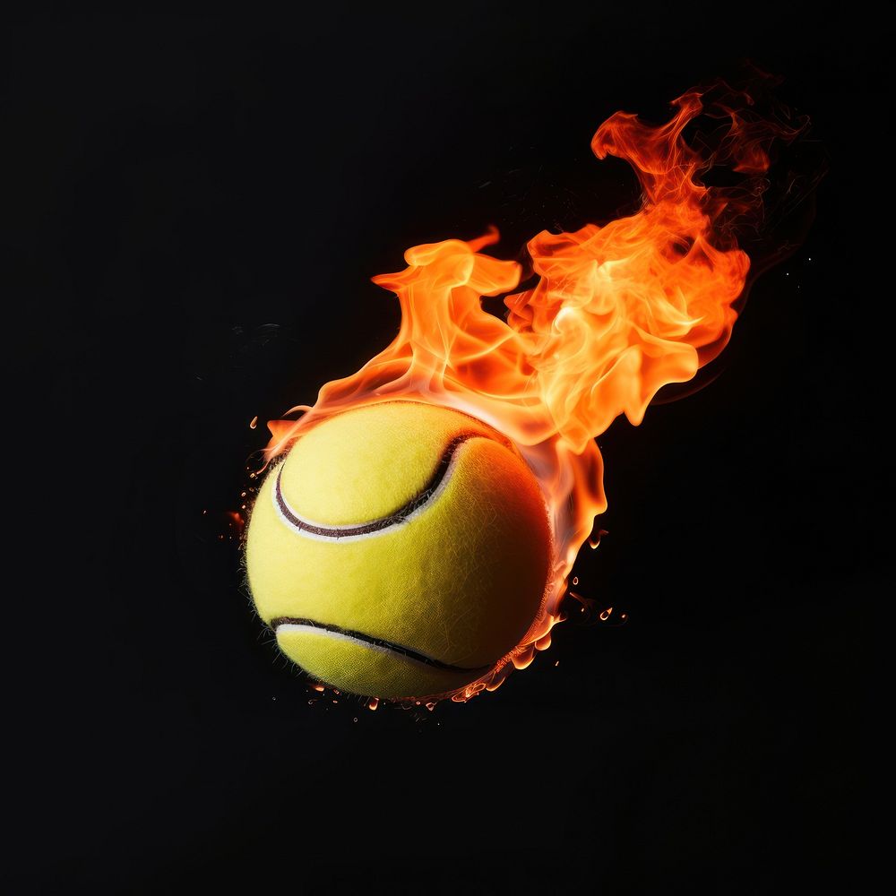 Fiery tennis ball in motion | Premium Photo - rawpixel