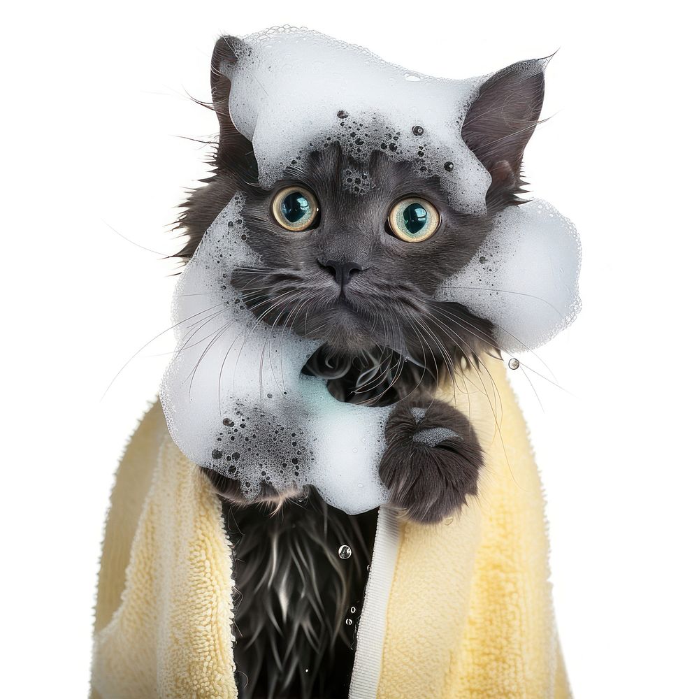 Adorable cat bath time photo | Free Photo - rawpixel