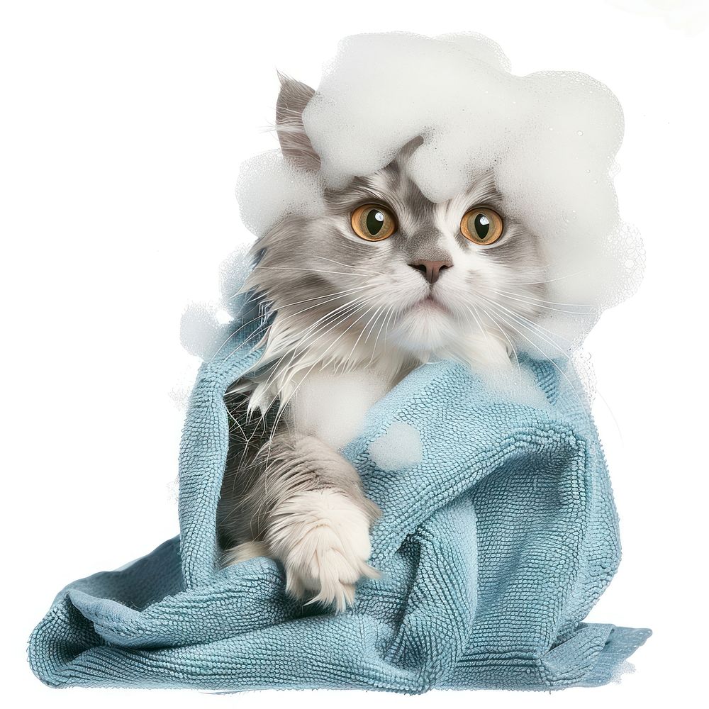 Fluffy cat bath time fun | Free Photo - rawpixel