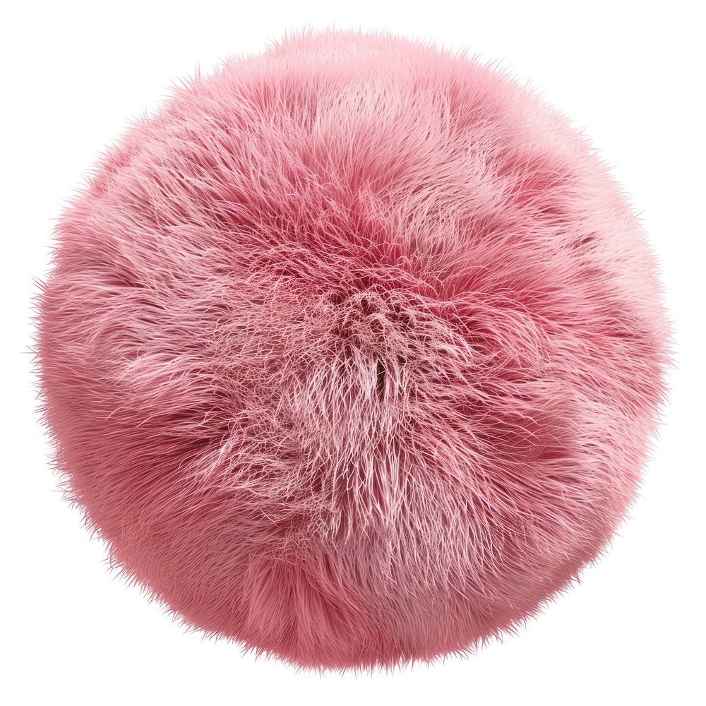 Fluffy pink spherical fur ball | Free Photo Illustration - rawpixel