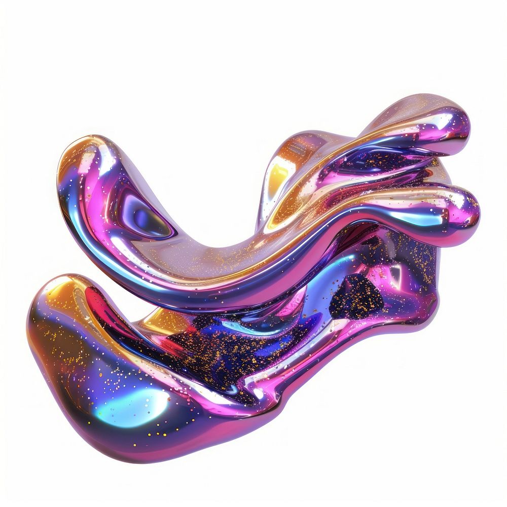 Abstract vibrant fluid 3D shape | Free Photo Illustration - rawpixel