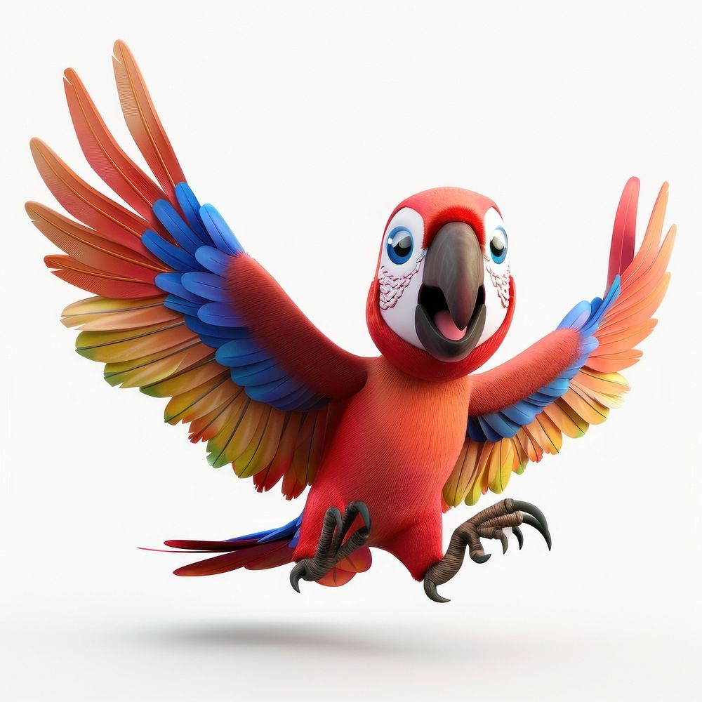 Colorful animated parrot illustration | Free Photo Illustration - rawpixel