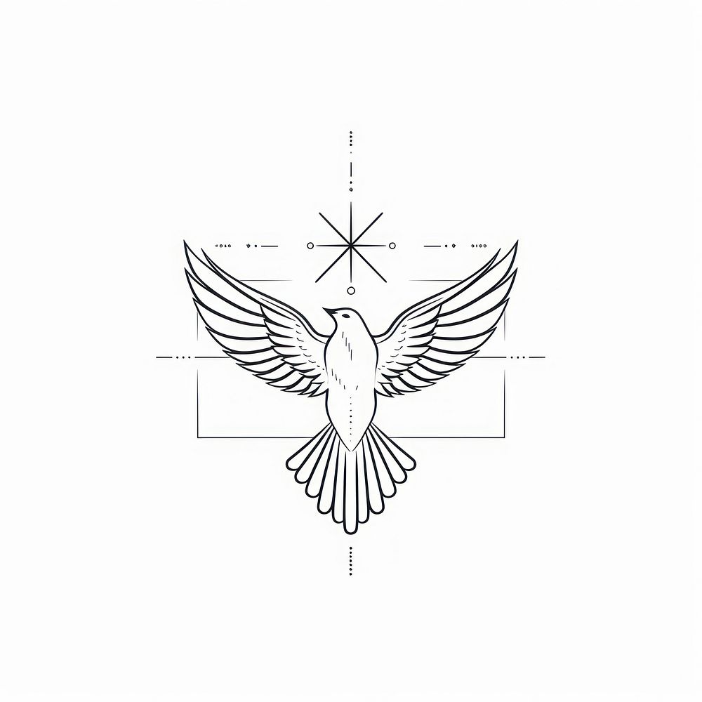 Geometric dove line art illustration | Free Photo Illustration - rawpixel