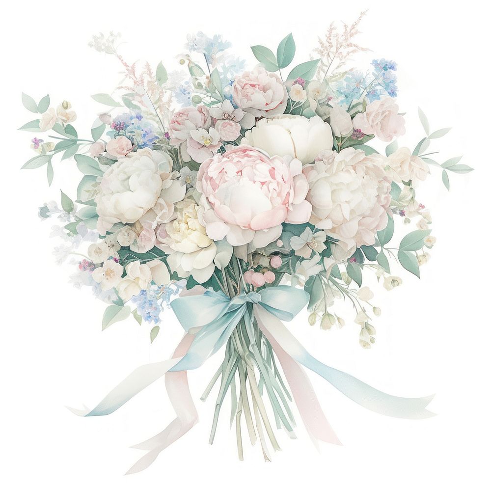 Wedding flower bouquet art graphics | Free Photo Illustration - rawpixel