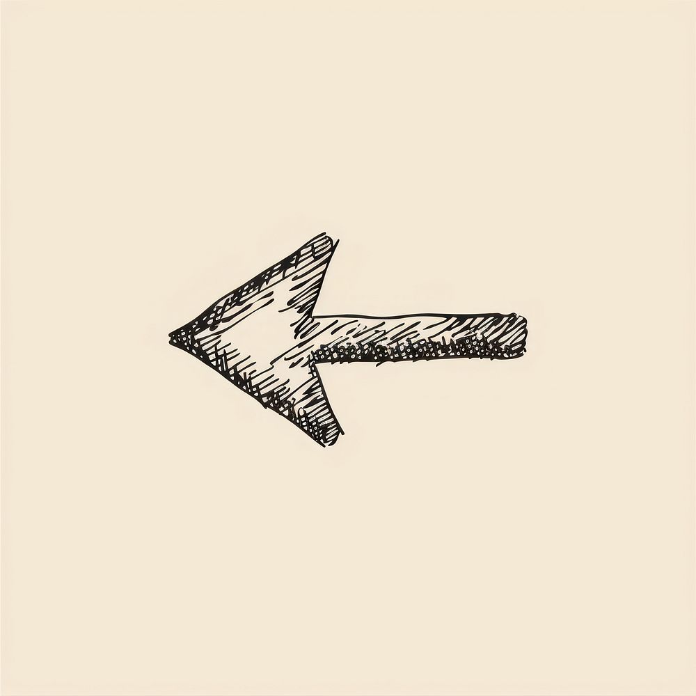 Hand-drawn left arrow sketch | Free Photo Illustration - rawpixel