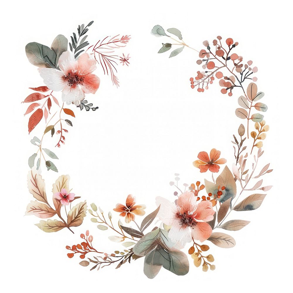 Elegant floral wreath illustration | Free Photo Illustration - rawpixel