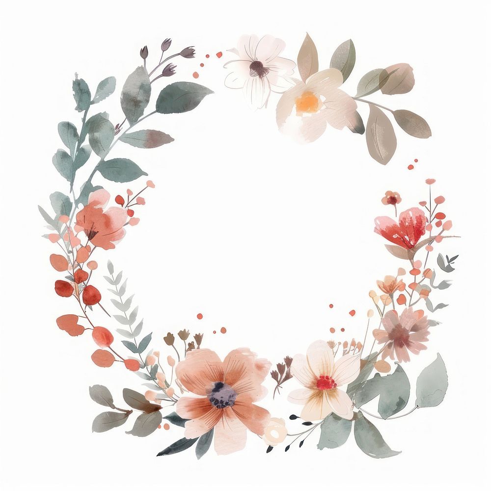Elegant floral wreath illustration | Free Photo Illustration - rawpixel