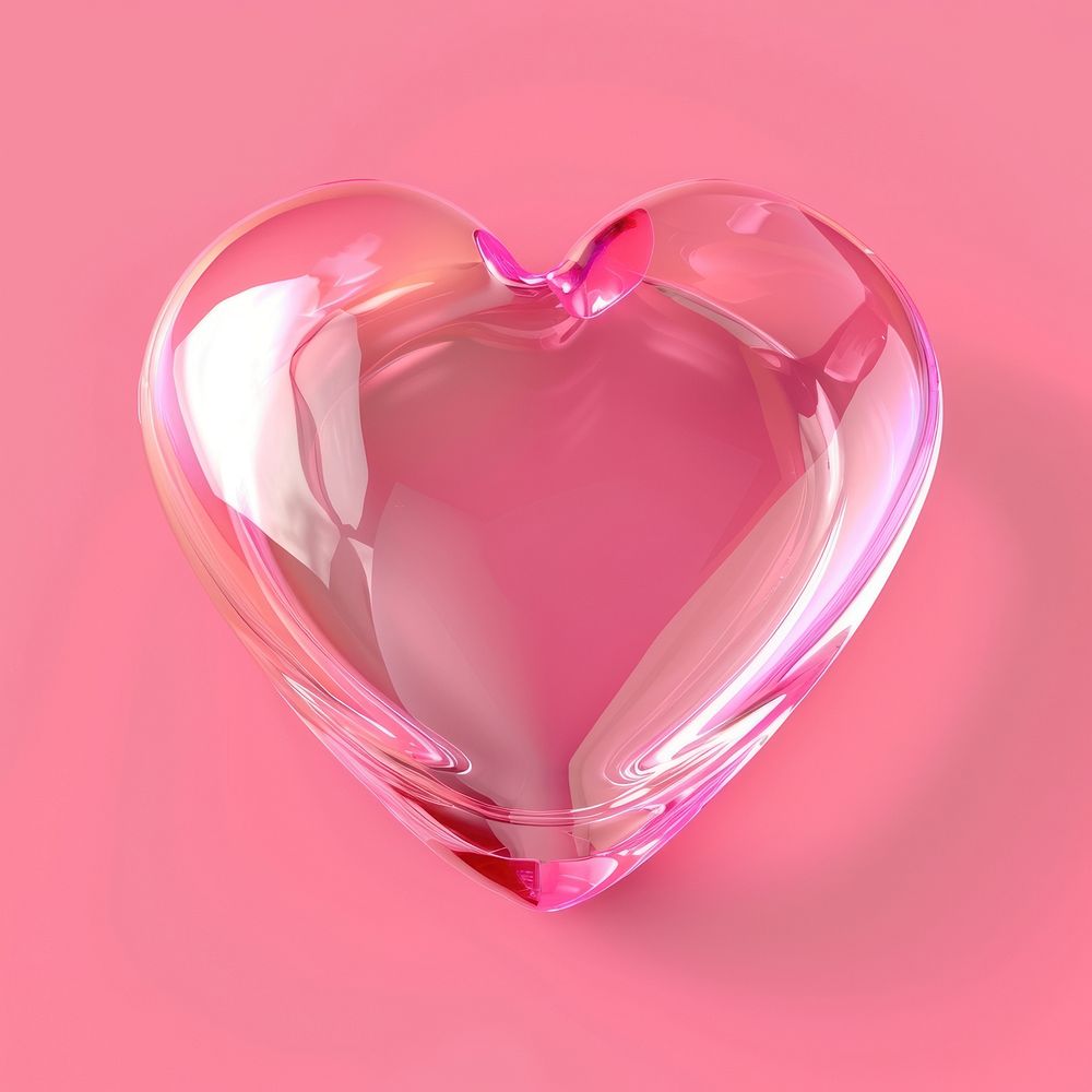 Transparent pink glass heart | Free Photo Illustration - rawpixel