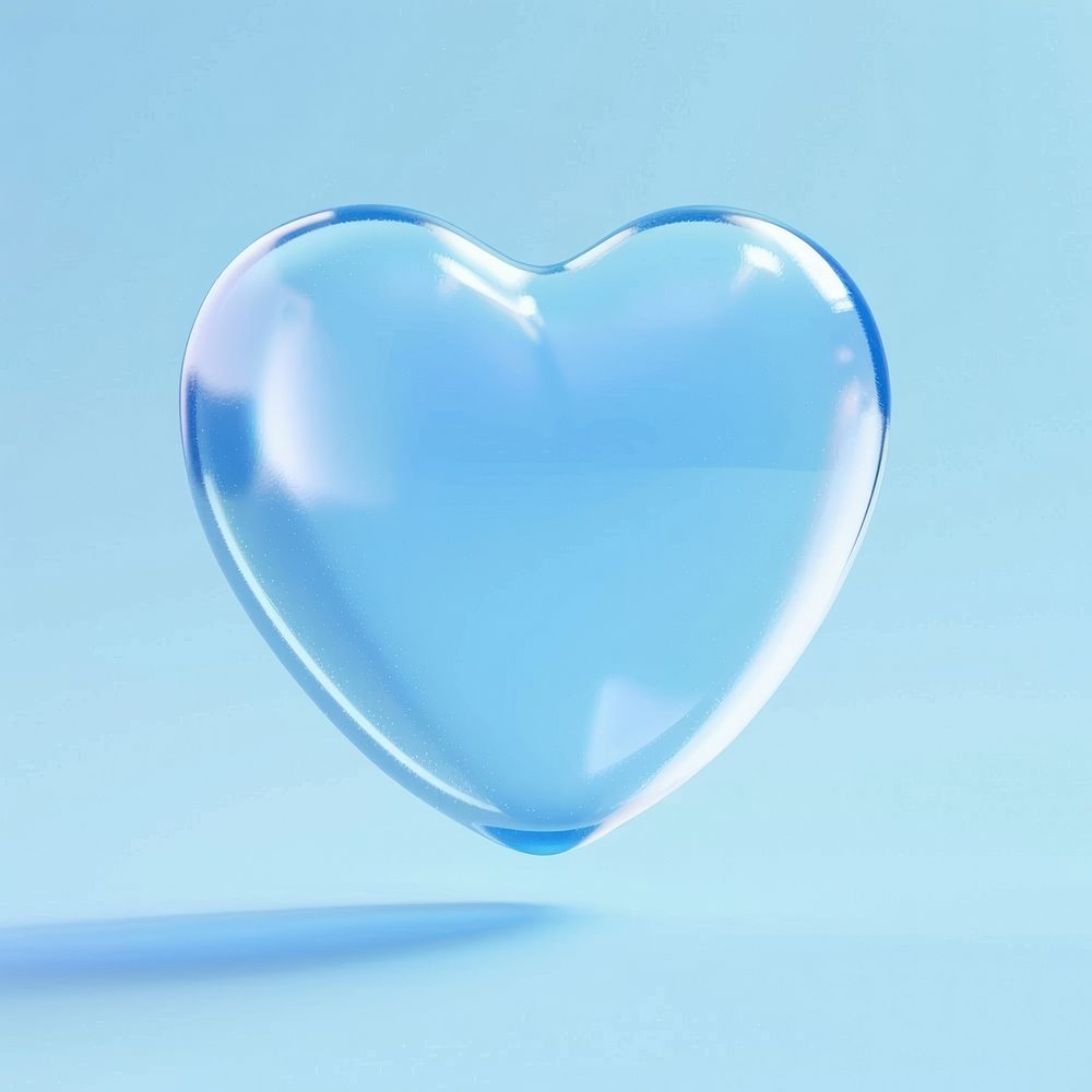 Glossy blue heart illustration | Free Photo Illustration - rawpixel