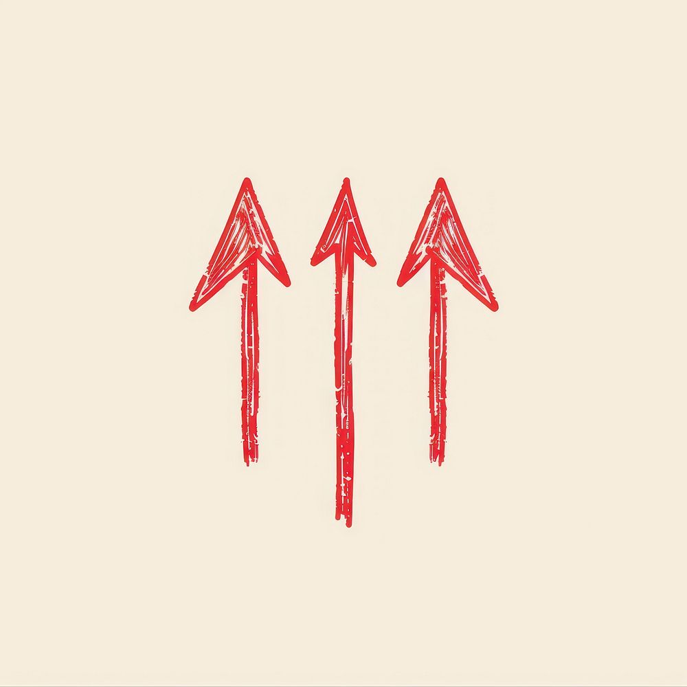 Three red arrows pointing upwards | Free Photo Illustration - rawpixel