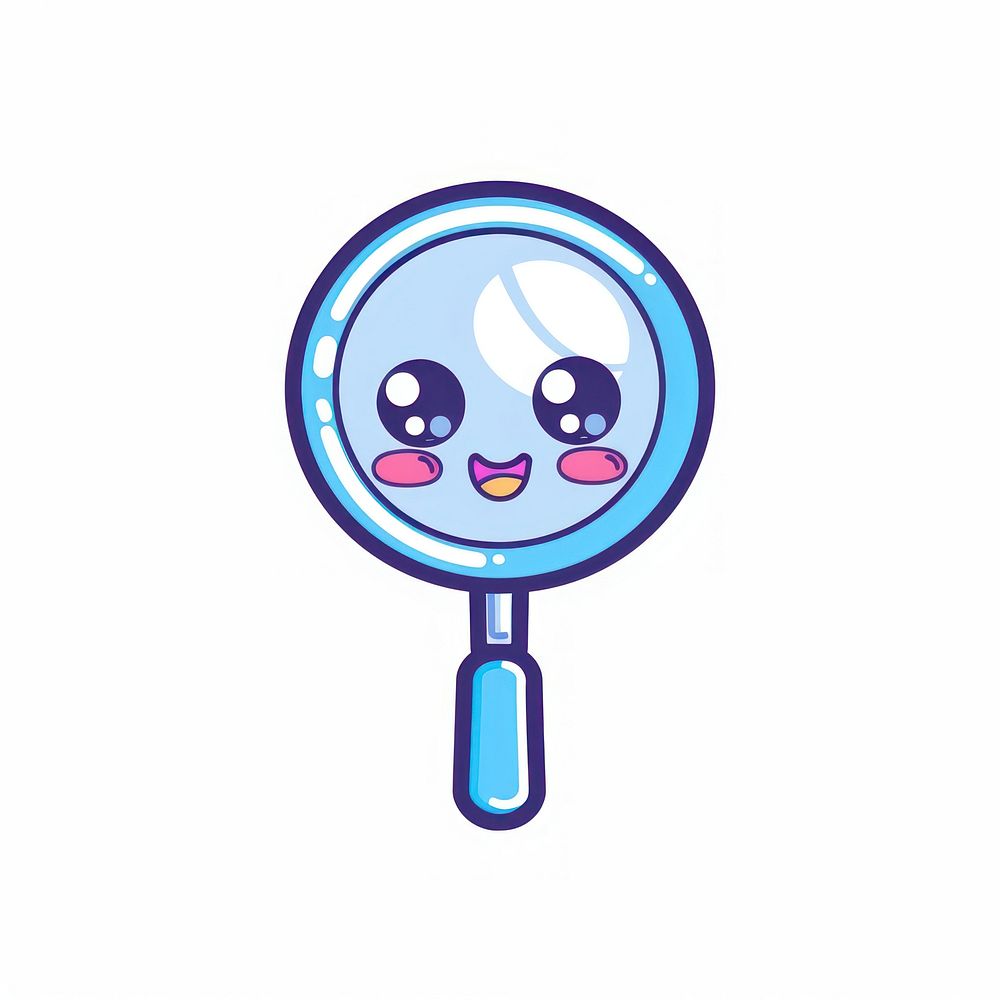 Cute magnifying glass icon rattle | Free Photo Illustration - rawpixel
