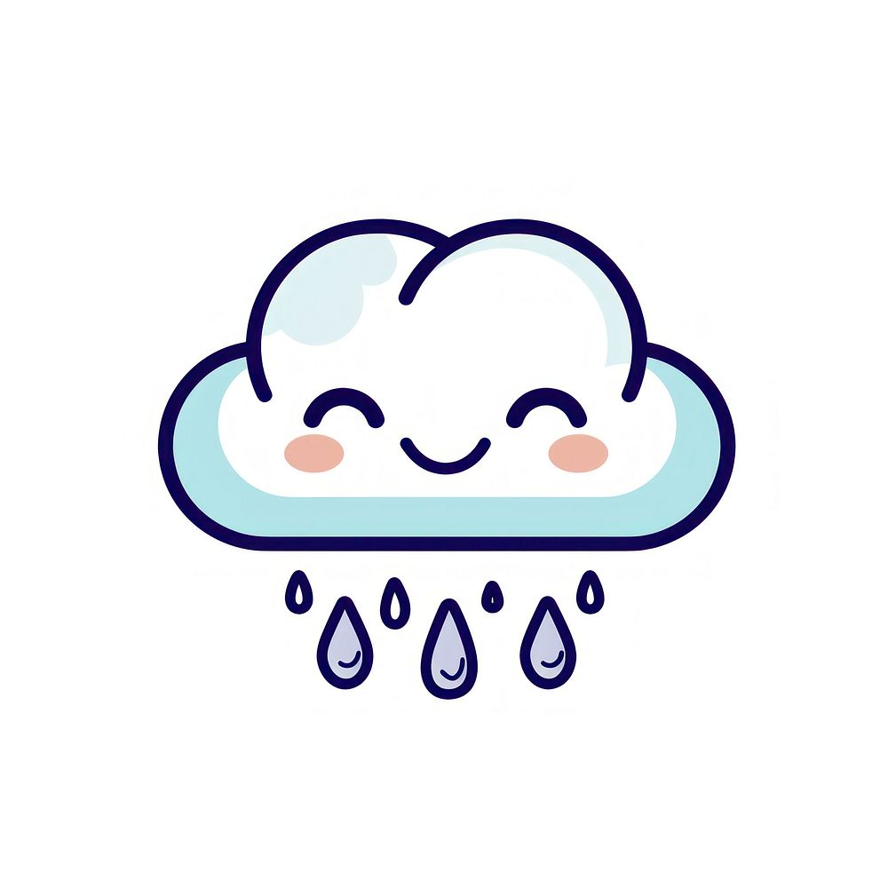 Cute rain cloud icon recreation | Free Photo Illustration - rawpixel