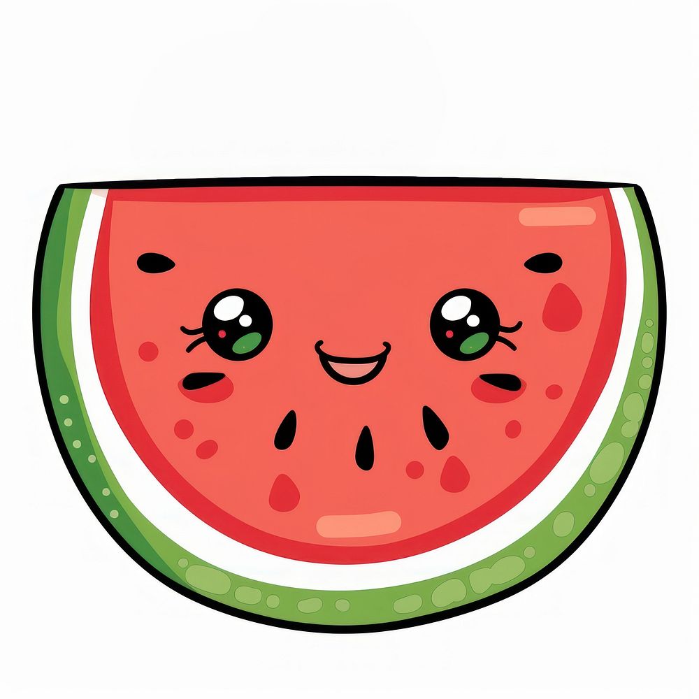 Cute watermelon icon produce fruit | Free Photo Illustration - rawpixel