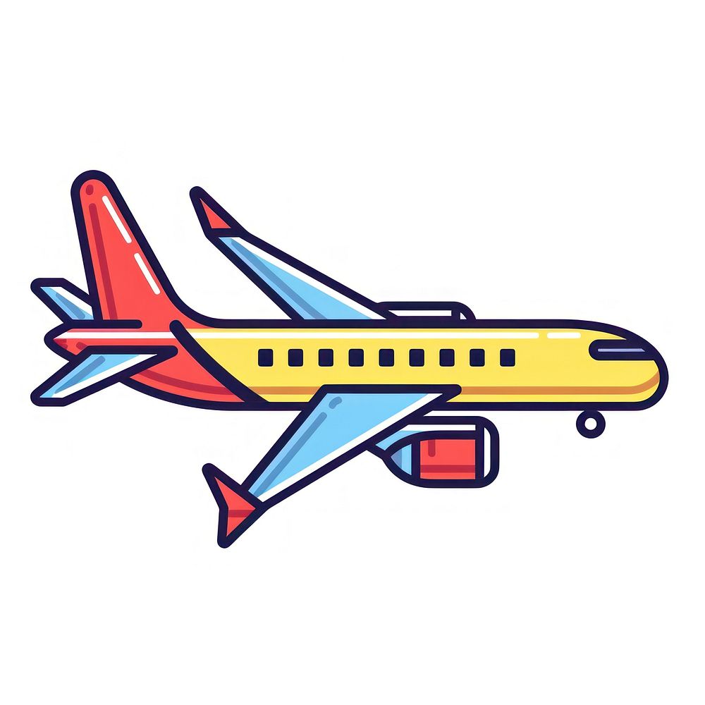 Colorful cartoon airplane illustration | Free Photo Illustration - rawpixel