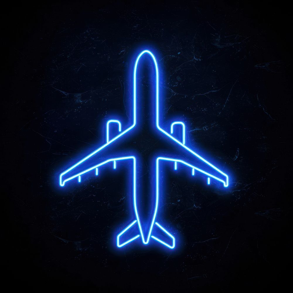Neon airplane silhouette illustration | Free Photo Illustration - rawpixel