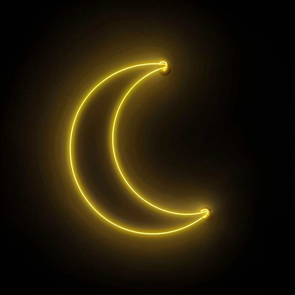 Neon crescent moon glowing | Free Photo Illustration - rawpixel