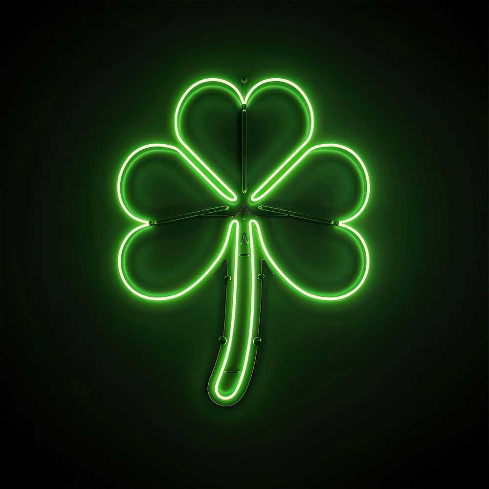 Neon glowing shamrock illustration | Free Photo Illustration - rawpixel