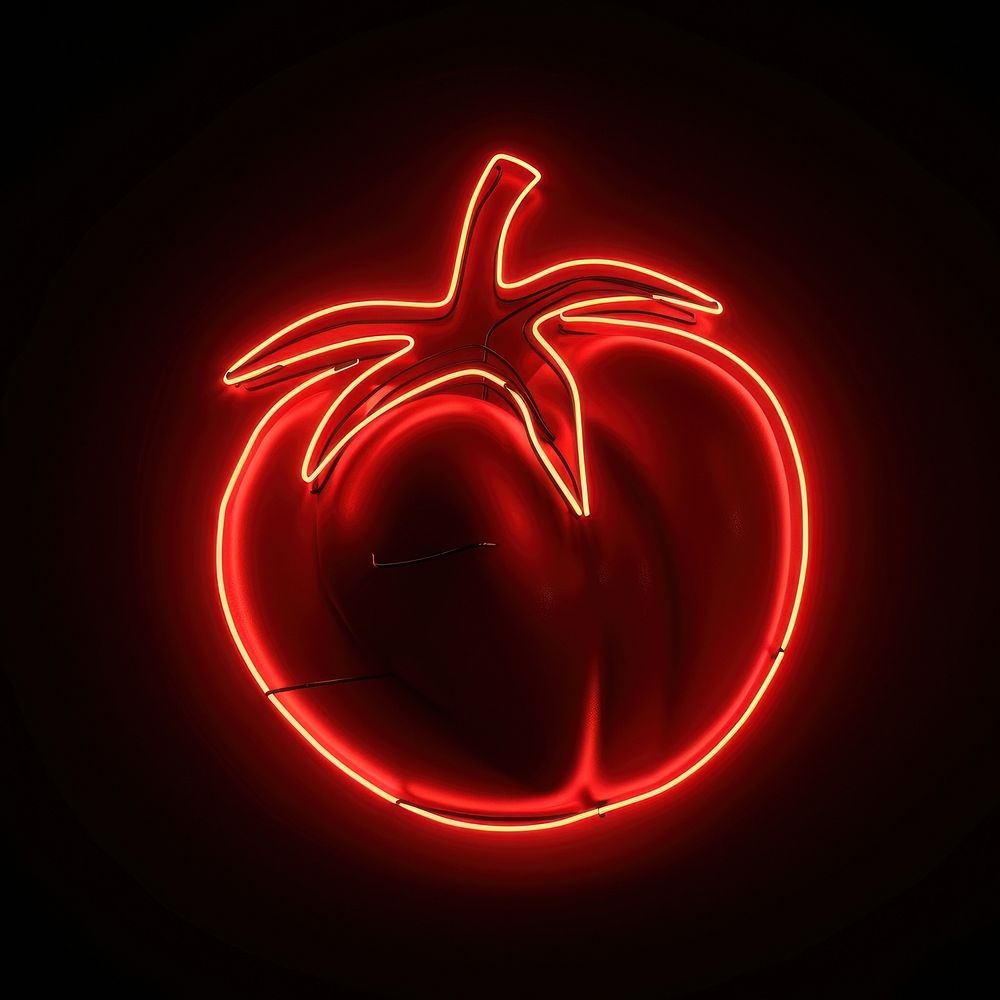 Neon tomato illustration, glowing art | Free Photo Illustration - rawpixel