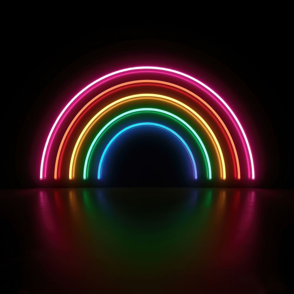 Vibrant neon rainbow arc | Free Photo Illustration - rawpixel