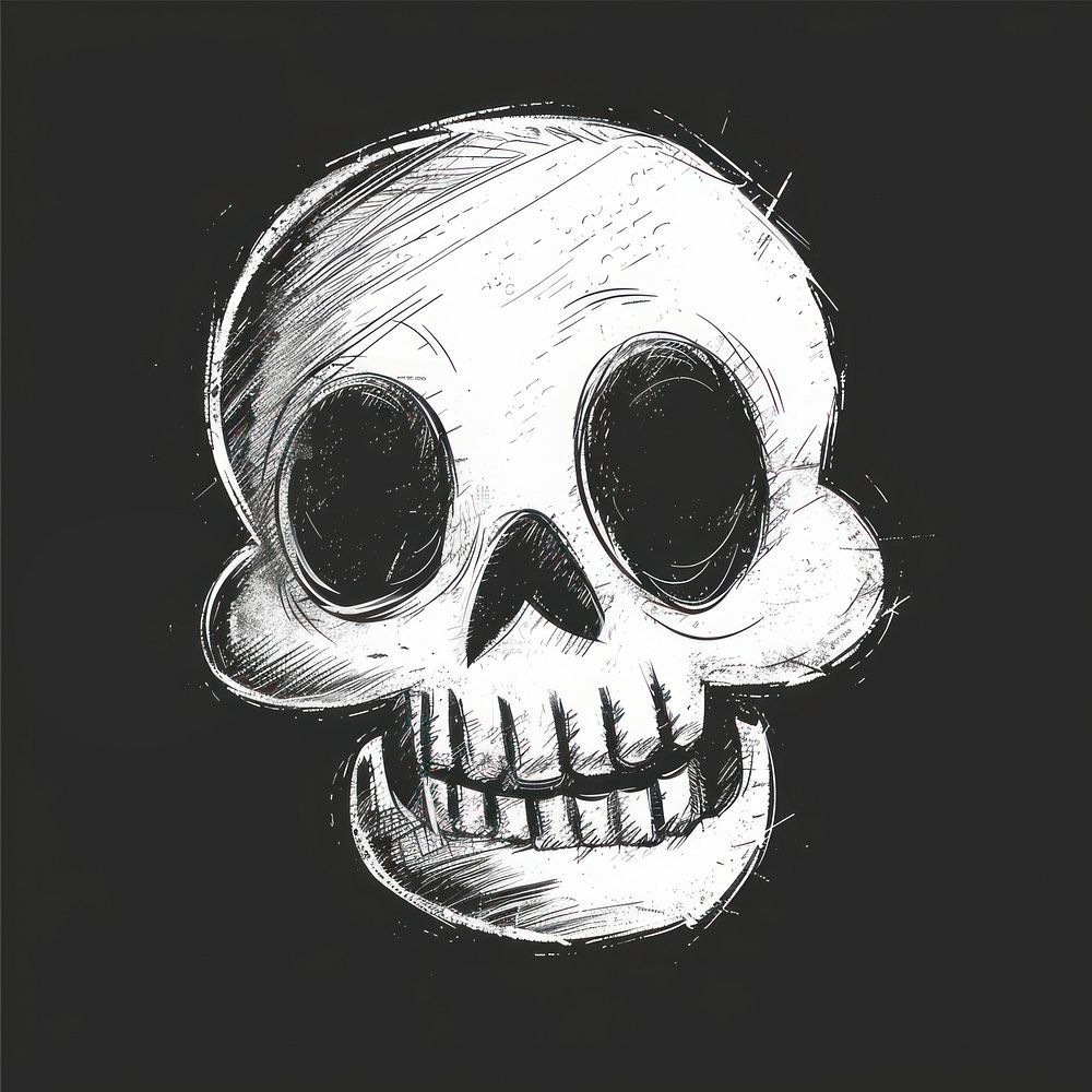 Simple cartoon skull icon illustrated | Free Photo Illustration - rawpixel