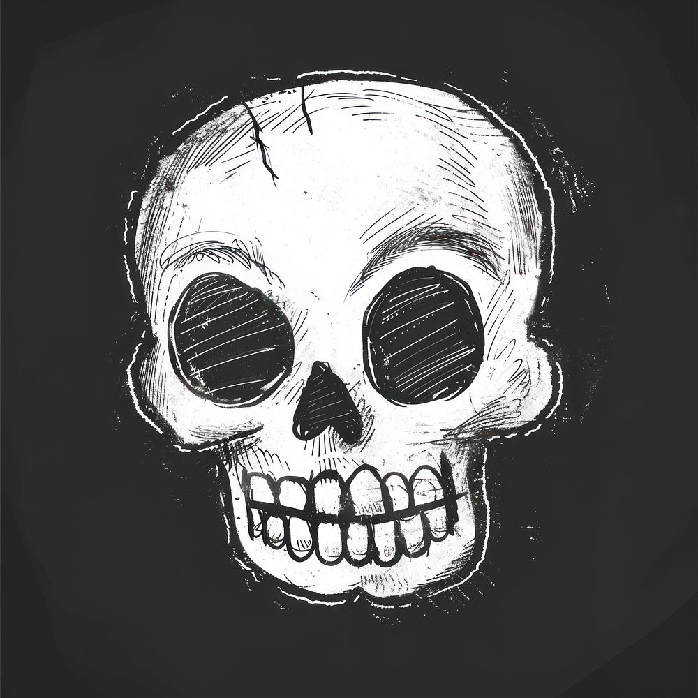 Simple cartoon skull icon illustrated | Free Photo Illustration - rawpixel