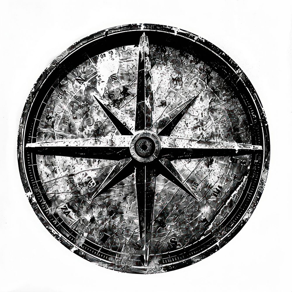 Vintage compass with distressed texture | Free Photo Illustration ...