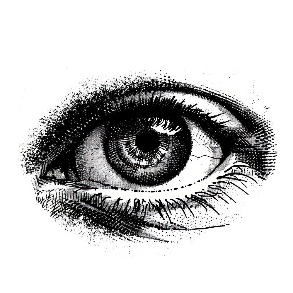 Detailed monochrome eye illustration | Free Photo Illustration - rawpixel