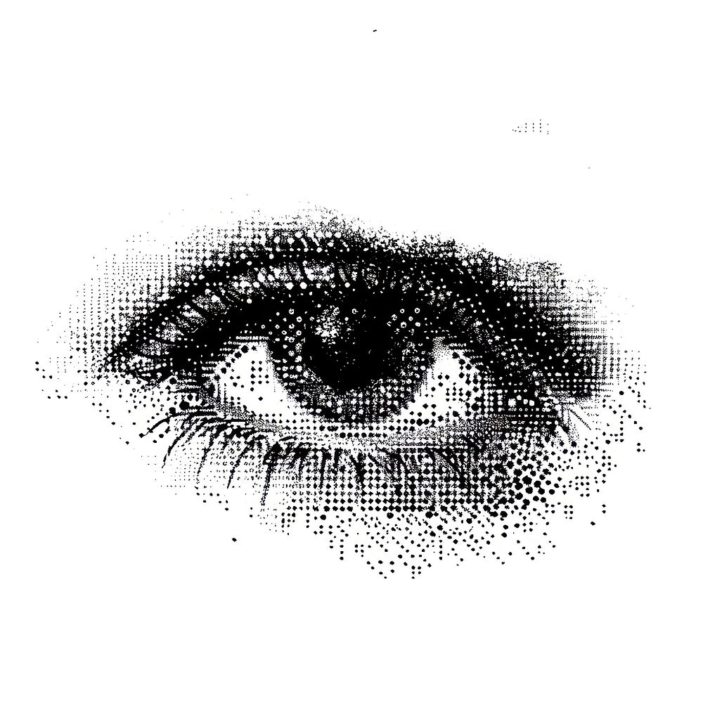 Detailed monochrome stippled eye illustration | Free Photo Illustration ...