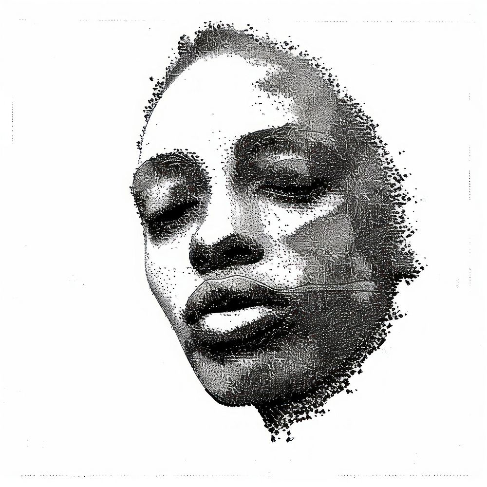 Abstract monochrome dotted face illustration | Free Photo Illustration ...