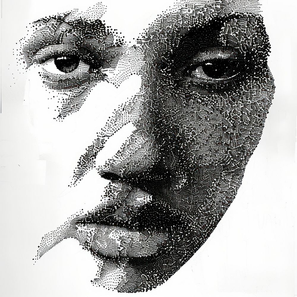 Abstract face pointillism art | Free Photo Illustration - rawpixel