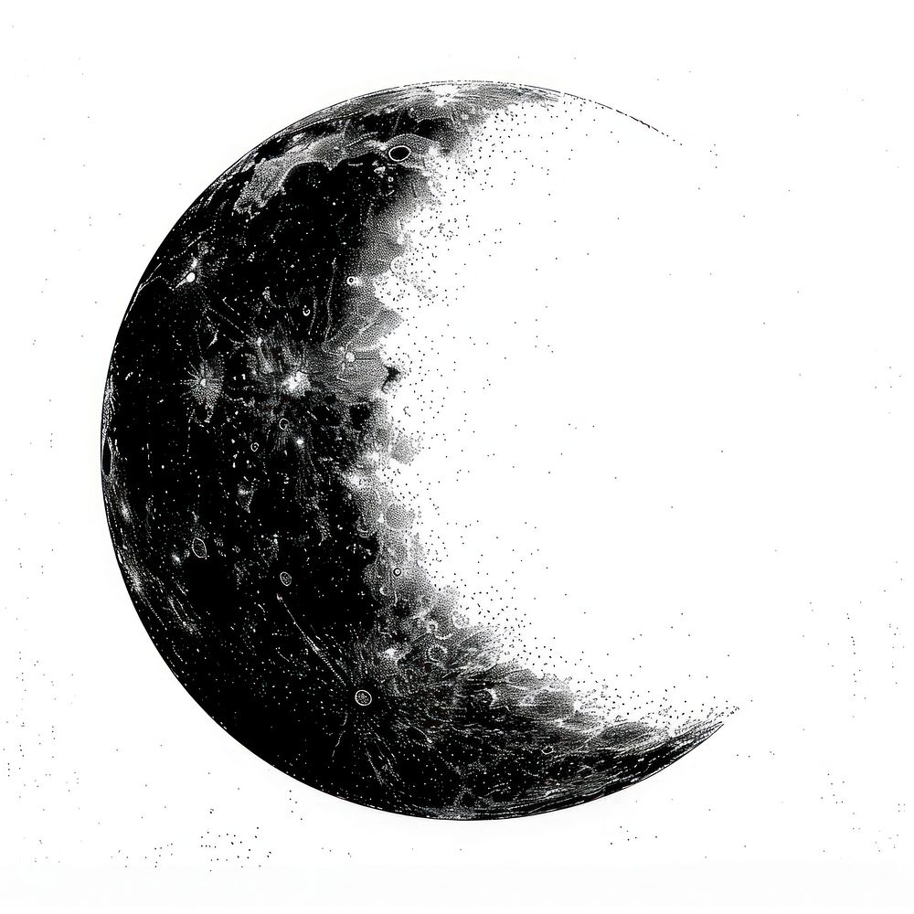 Detailed half-moon celestial illustration | Free Photo Illustration ...