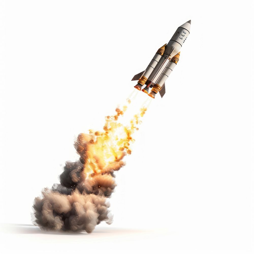 Rocket launch with fiery trail | Free Photo - rawpixel