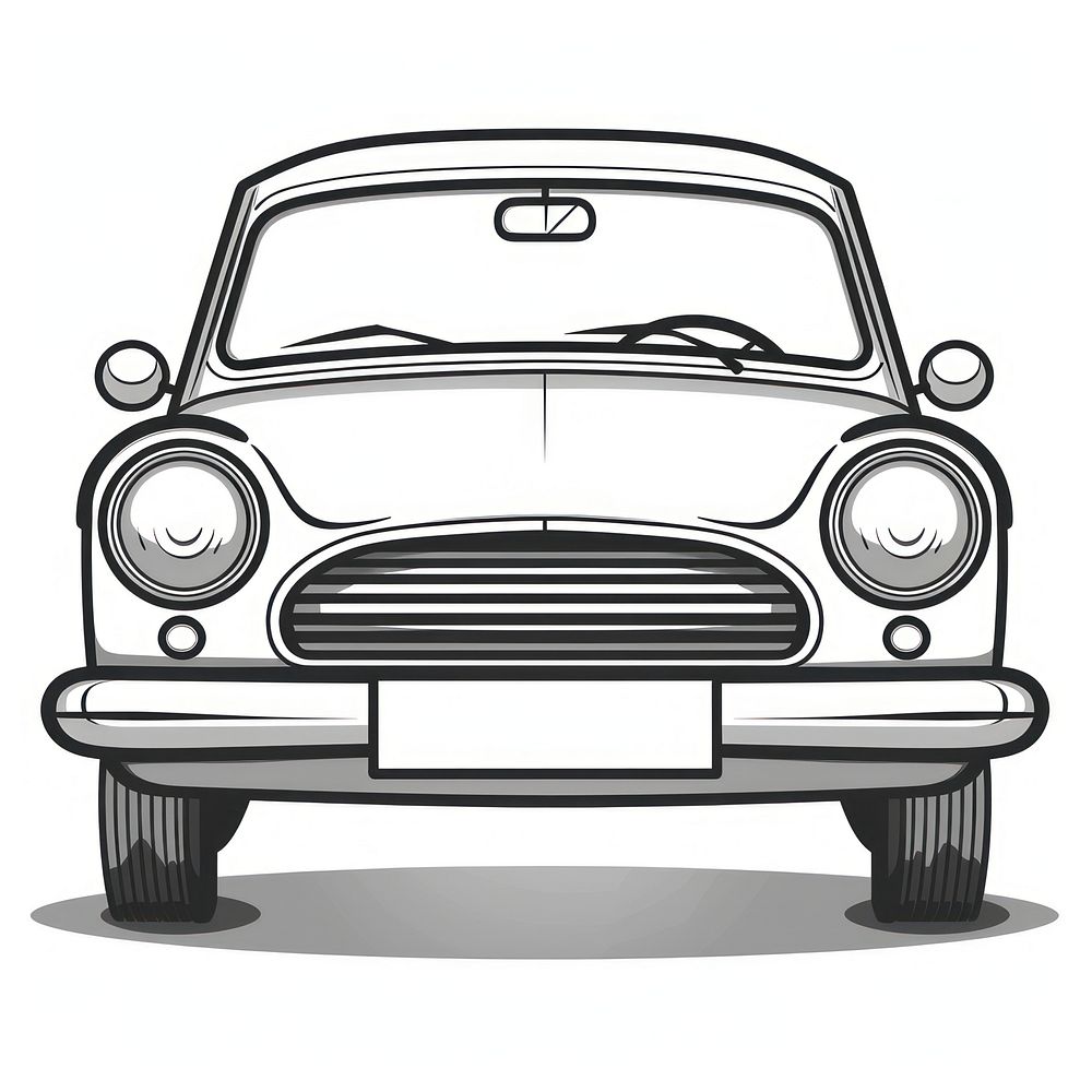 Classic car front view illustration | Free Photo Illustration - rawpixel