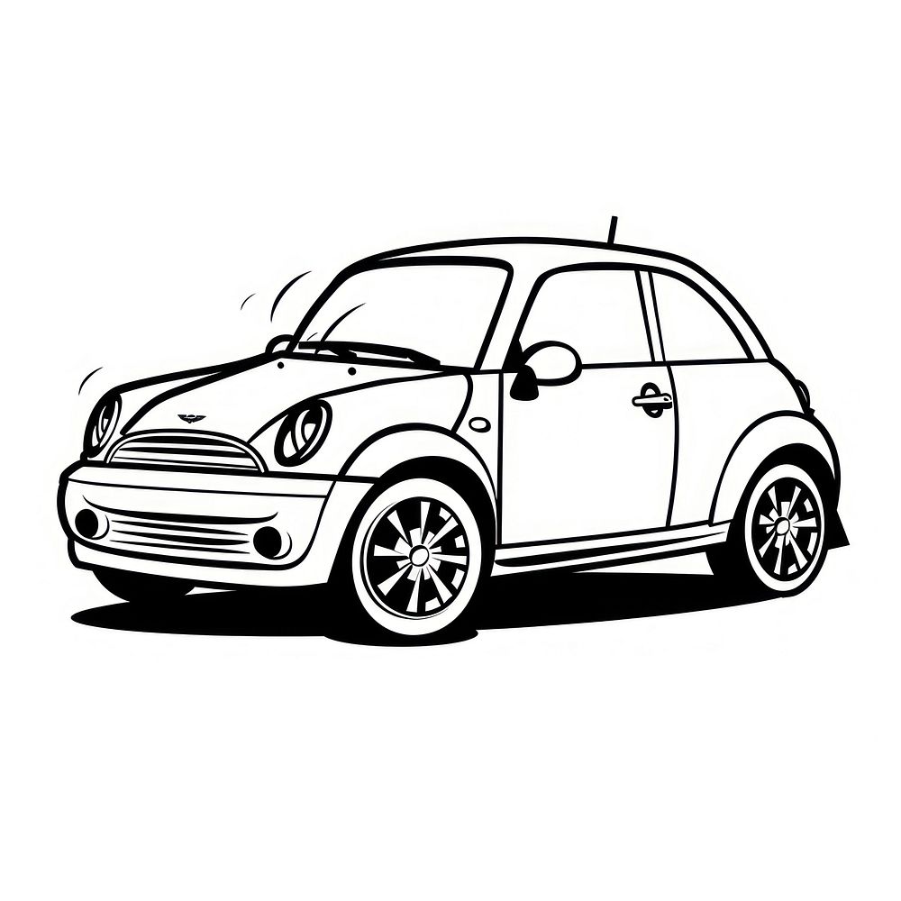 Cartoon compact car illustration | Free Photo Illustration - rawpixel