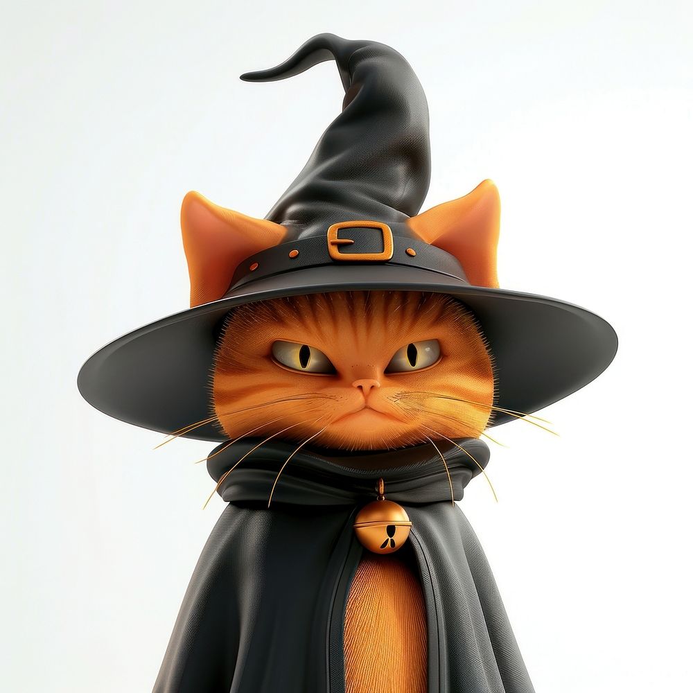 Cute witch cat illustration | Free Photo Illustration - rawpixel