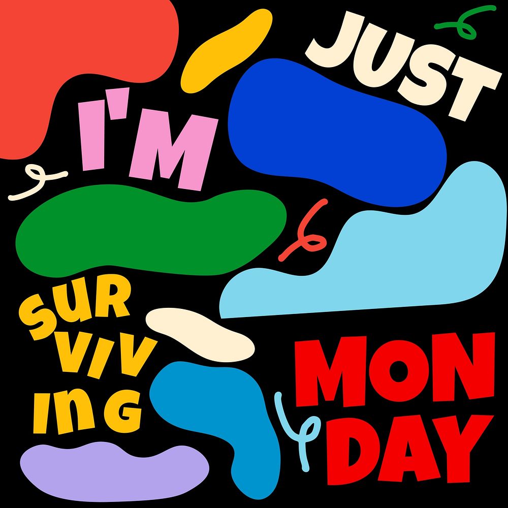 Monday surviving quote Facebook post | Premium Vector Template - rawpixel