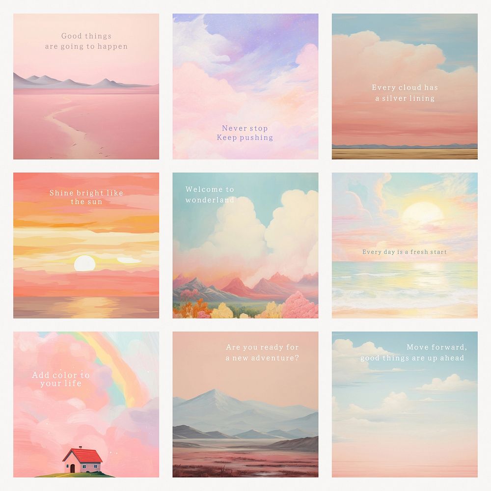 Inspirational landscape quotes Instagram post | Free Vector - rawpixel